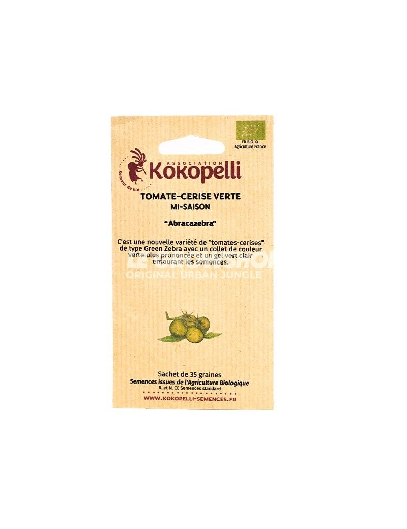 Semence biologique Tomate-Cerise Verte Abracazebra - Kokopelli